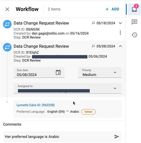 Add Comments When Creating An Entity In Ui Reltio Connect