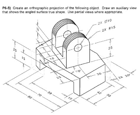 Solved P6 5 Create An Orthographic Projection Of The