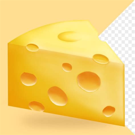 Premium Psd 3d Slice Of Cheese Illustration