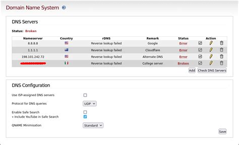 yet another dns reverse lookup failed dns ipfire community