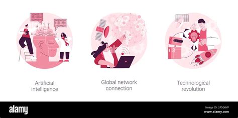 information era abstract concept vector illustration set artificial