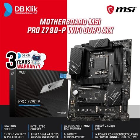 Motherboard MSI PRO Z790 P WIFI DDR4 ATX LGA1700 HDMI DP Z790 P WIFI