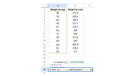 Standard Deviation In Excel And Sheets