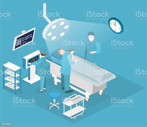 수술부의 등각평면 3d 개념 벡터 내부 수술실에 대한 스톡 벡터 아트 및 기타 이미지 수술실 외과 의사 수술 Istock