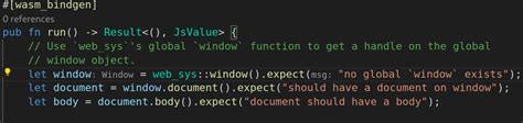 Type Hints And Drill Downs Do Not Work With Wasm Bindgen Web Sys