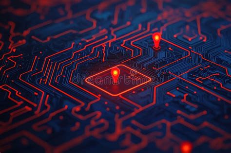 Digital Map Navigation Circuit Board Gps Location Tracking Technology Stock Illustration