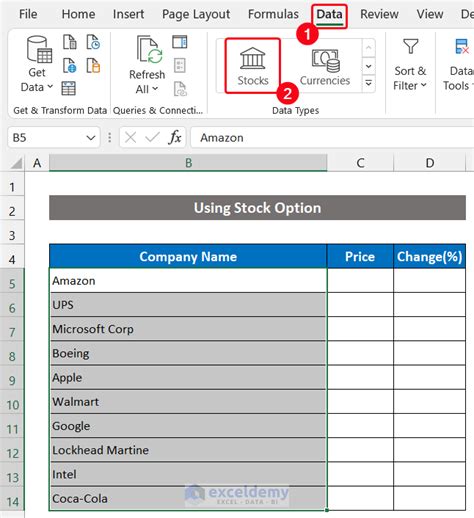 How To Get Live Stock Prices In Excel 4 Easy Methods Exceldemy