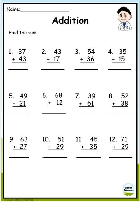 Grade 2 Addition Worksheets Free Printables Math Worksheets