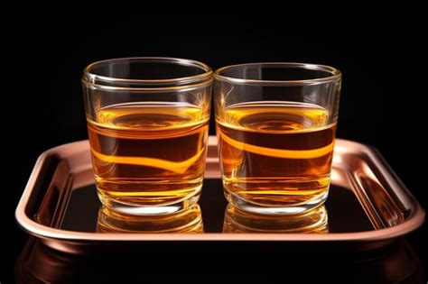 Premium Photo Juice Glasses On A Tray Ready For Serving