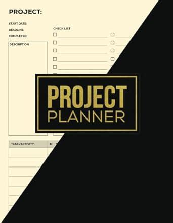 Amazon Com Project Planner Work Organizer Project Management Notebook With Checklist Gantt