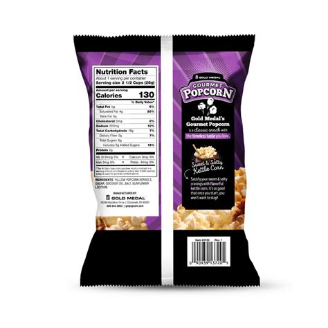 Kettle Corn Small Grab And Go 1 Oz Bag Prepackaged Gourmet Popcorn Gold Medal Products Co
