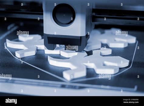 Process Of Printing On 3d Printer 3d Printer Creating Model From Molten Plastic Close Up