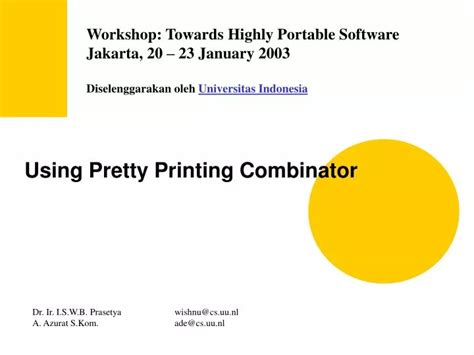 Ppt Using Pretty Printing Combinator Powerpoint Presentation Free