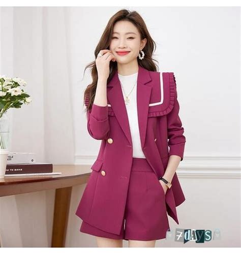 여자정장세트 캐주얼 정장 가을 라즈베리 자켓 Jen3 티몬