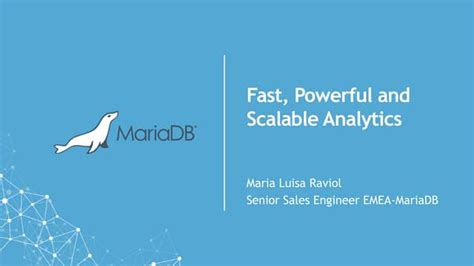 Big Data Analytics With Mariadb Ax Ppt