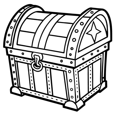 Premium Vector Treasure Chest Outline Illustration Digital Coloring