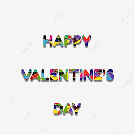 화려한 행복한 발렌타인 일러스트 데이 Png 기하 콜라주 워드 아트 행복한 발렌타인 데이 화려한 기하 Png 일러스트 및 Psd 이미지 무료 다운로드 Pngtree