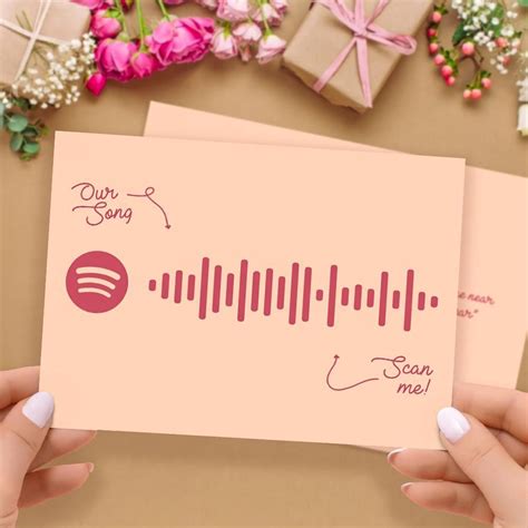 Custom Spotify Code Music Greeting Card With Our Song Custom Word Card Music Greeting Cards