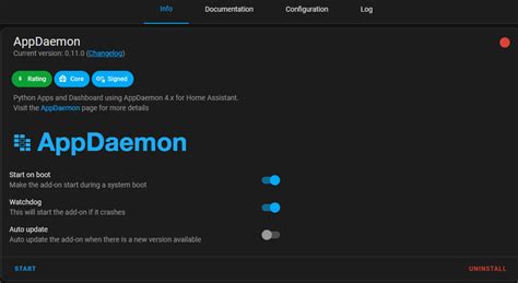 Addon Info Page In HAOS Shows Start Even When AppDaemon Is Running Issue Hassio