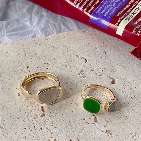 Прост подарък за момичета капещо масло регулируеми метални корейски пръстени за пръсти бижута