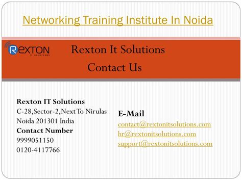 Ppt Networking Training Institute In Noida Rexton It Solutions Powerpoint Presentation Id