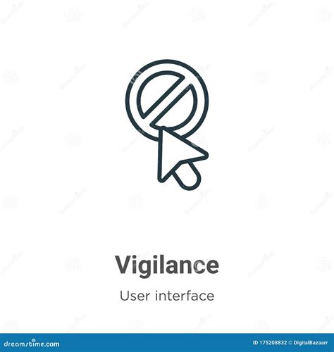 Vigilance Outline Vector Icon Thin Line Black Vigilance Icon Flat Vector Simple Element