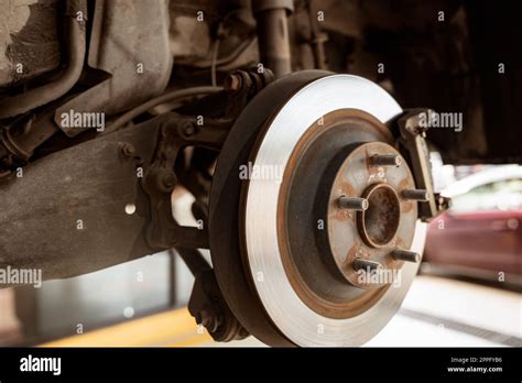 Car Disc Brake System Car Suspension In Process Of New Tire