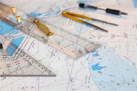 premium photo navigation ship chart for building a sailing route