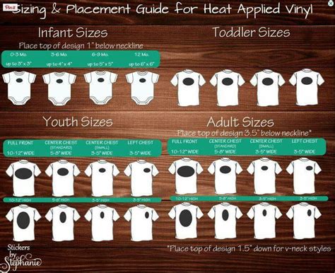 Cricut Size Chart For Shirts