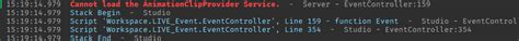 Cannot Load The Animationclipproviderservice Scripting Support