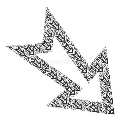 Arrow Right Down Recursion Mosaic Of Itself Icons Stock Vector Illustration Of Concept