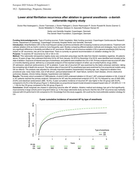 Pdf Lower Atrial Fibrillation Recurrence After Ablation In General Anesthesia A Danish