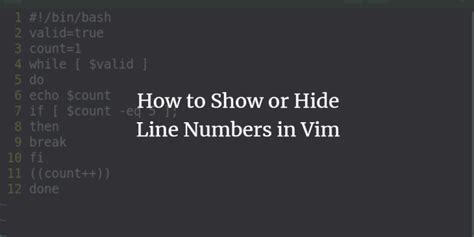 How To Show Or Hide Line Numbers In Vim Vitux
