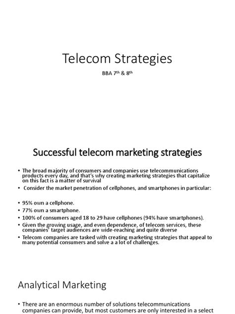 Telecom Strategies Pdf Marketing Telecommunications
