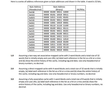 Here Is A Series Of Address References Given As Byte Chegg Com