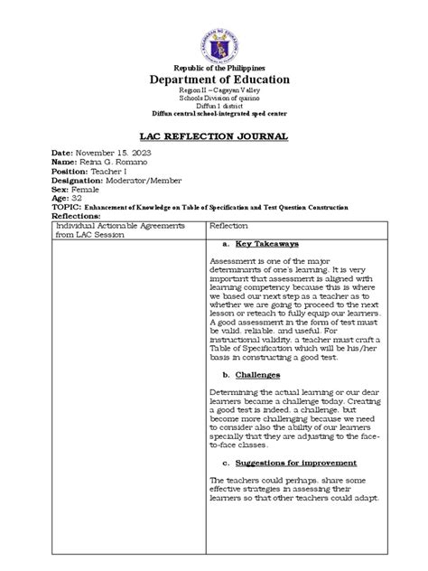 Lac Reflection Notes Pdf