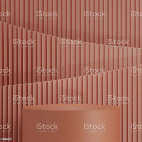 3d 진정 산호 연단 또는 포장 프리젠테이션 및 화장품을 위한 무대 추상적인 곡선과 그림자 배경이 있는 모형 제품 장면 3d 렌더링 0명에 대한 스톡 사진 및 기타 이미지