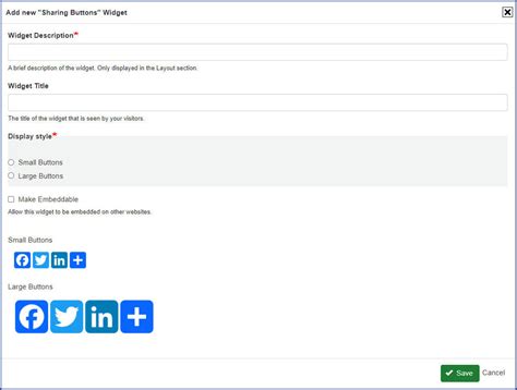 Sharing Buttons Widget Openscholar Documentation