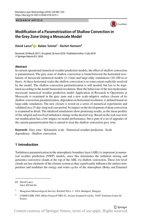 Modification Of A Parametrization Of Shallow Convection In The Grey Zone Using A Mesoscale Model