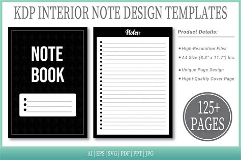 Black Notepad Templates Graphic By Finer Designers · Creative Fabrica