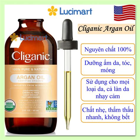 Tinh Dầu Hữu Cơ Cliganic Organic Argan Oil Nguyên Chất Dành Cho Tóc