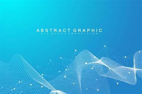 연결된 선과 점으로 추상 신경총 배경 빅 데이터 시각화 분자 및 통신 배경 디자인에 대한 그래픽 배경입니다 선 신경총 시각적 벡터 그림입니다 노드 데이터에 대한 스톡 벡터