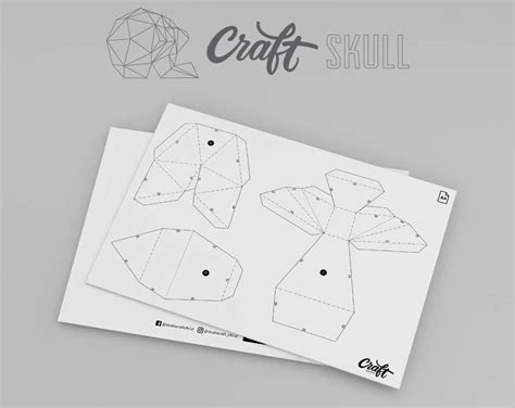 Craft Skull • Diy Papercraft Skull • Template Pdf • 3d Origami • Diy