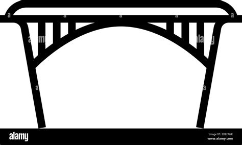 Arch Bridge Line Icon Vector Illustration Stock Vector Image And Art Alamy