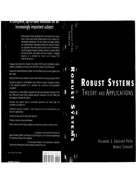 Control Theory Robust Systems Theory And Applications Pdf