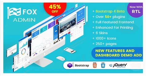 Fox Multipurpose Bootstrap 4 Admin Dashboard Template Ui Kit