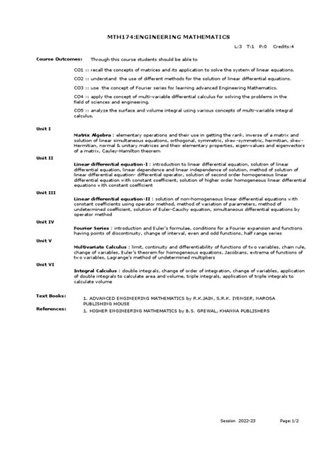 Engineering Maths Pdf Differential Equations Equations