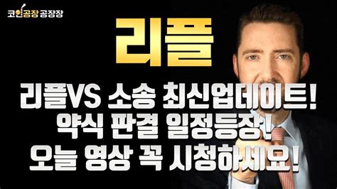 주말리플 리플vs 소송 최신업데이트약식 판결 일정등장오늘 영상 꼭 시청하세요 Youtube