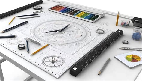 Detailed Architect S Drafting Table Setup Precision Instruments And