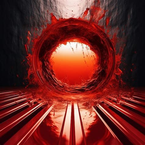 Premium Ai Image A Red Circle With A Red Background And A Red Circle In The Middle